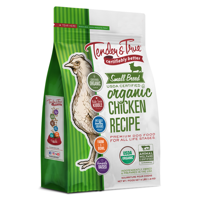 Small Breed Organic Chicken Recipe Premium Dog Food – Tender & True Pet